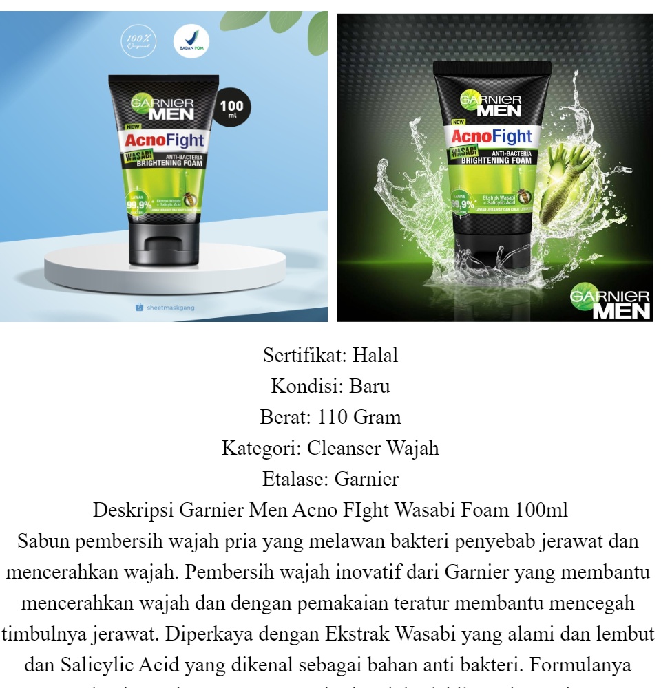 Garnier Men Acnofight Wasabi Foam